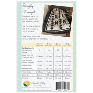Simply Tranquil *quilt Pattern* From: Pleasant Valley Creations PVC460 - Etsy