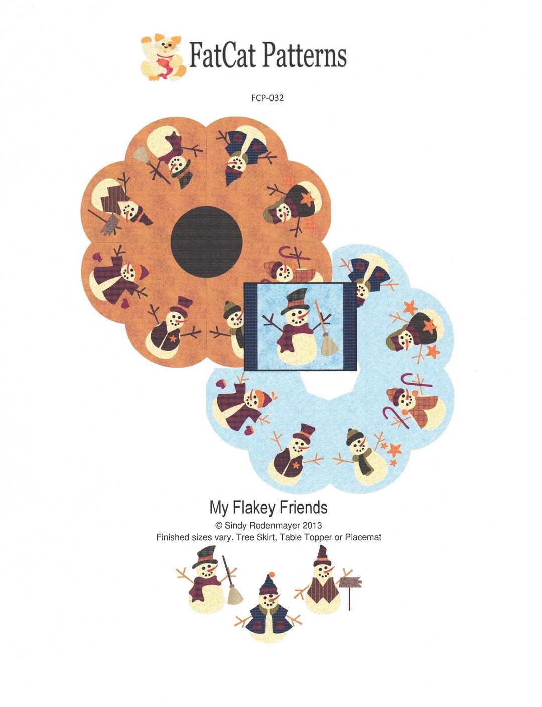 My Flakey Friends *tree Skirt Pattern* From: Fatcat Patterns FCP-032 - Etsy