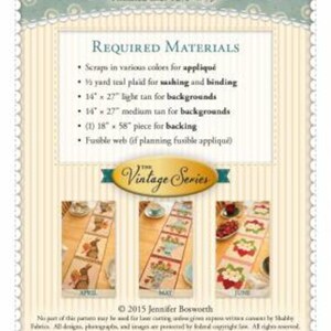 March Table Runner - the Vintage Series *applique Sewing Pattern* by ...