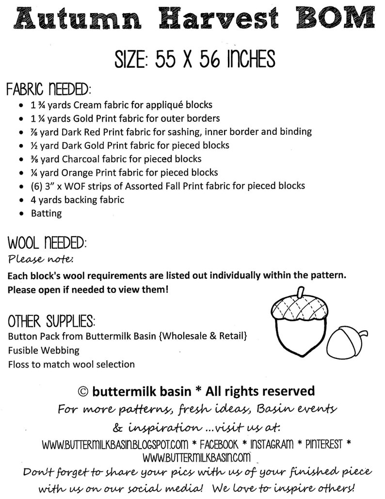 AUTUMN HARVEST quilt Pattern By: Buttermilk Basin - Etsy