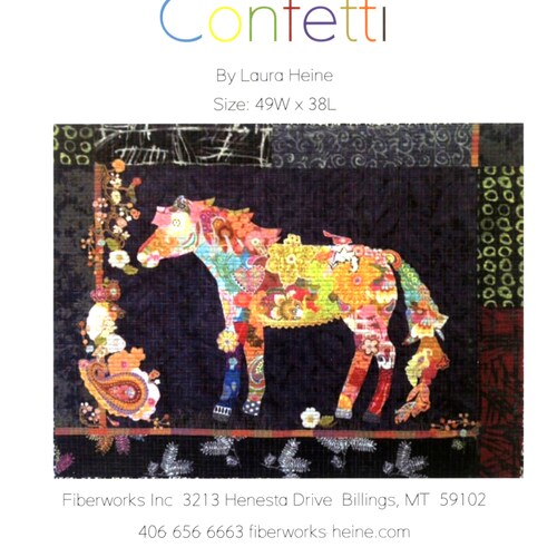 Laura Heine Confetti Pattern Collage Quilt Pattern Horse - Etsy