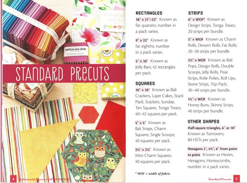 QUILTING WITH PRECUTS *handy Pocket Guide* Carry-along Reference Guide ...
