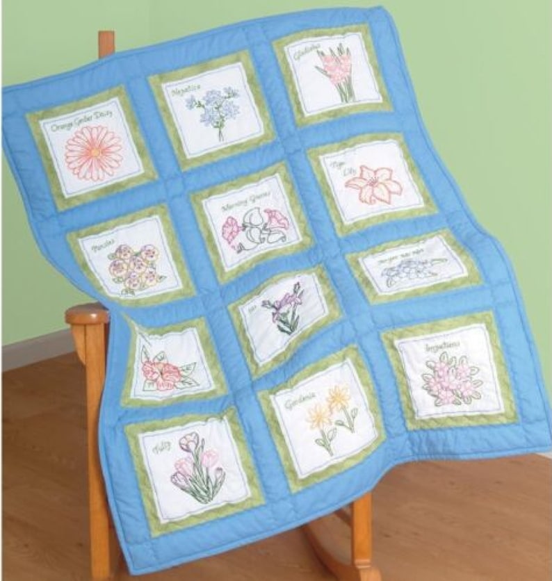 Flowers *pre-printed Cross Stitch & Embroidery Blocks* By: Jack Dempsey ...