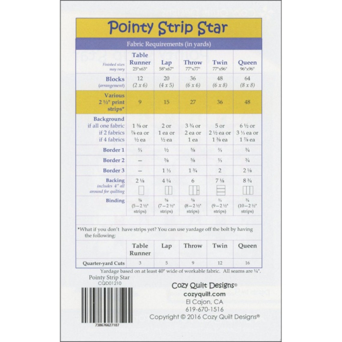 POINTY STRIP STAR *A Jelly Roll /strip Friendly Quilt Pattern* By: Cozy ...