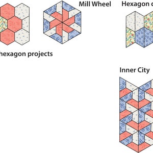 Multiple Size Half-hexagon Ruler *acrylic - Cut 2" to 4-1/2" Hexagons ...