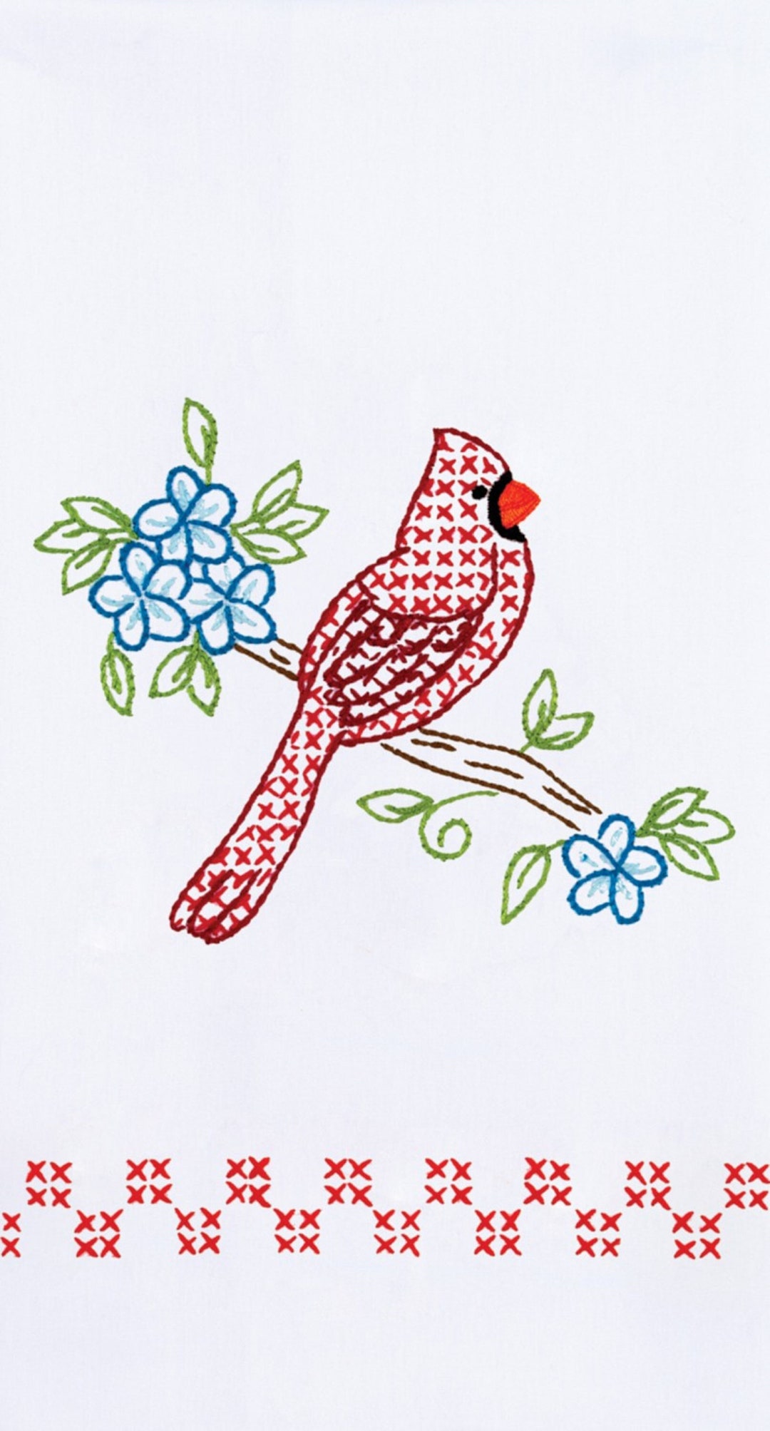 CARDINALS Decorative Hand Towels - 2 Towels *stamped Embroidery Design ...