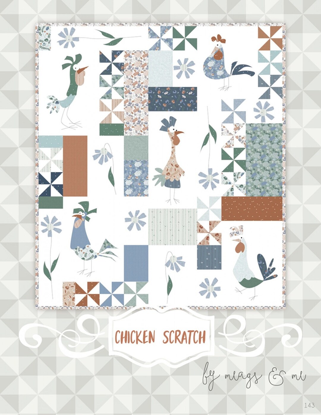Chicken Scratch *pieced and Applique Quilt Pattern* From: Meags & Me - Etsy