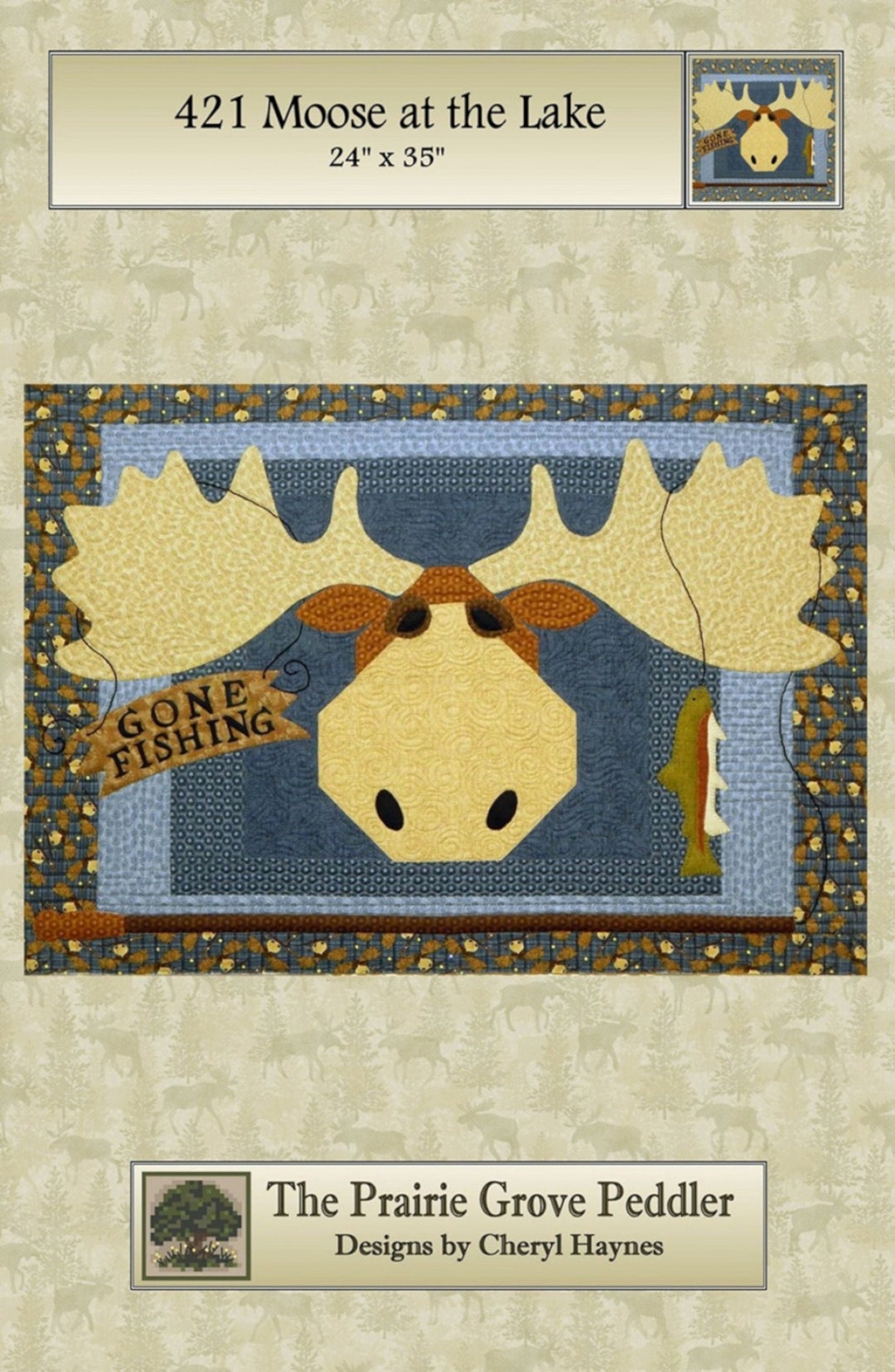 Moose at the Lake wall Hanging Quilt Pattern By: the Prairie Grove ...
