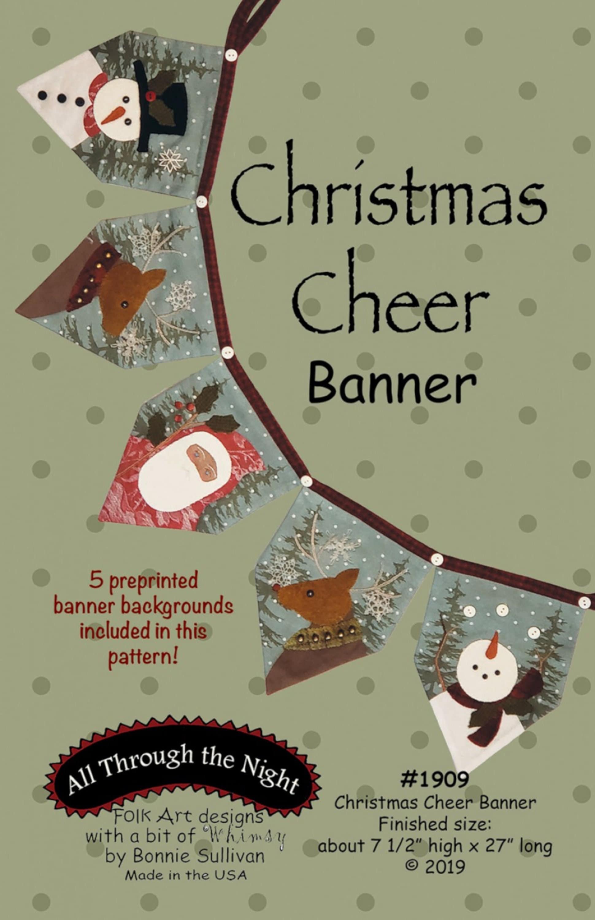 CHRISTMAS CHEER BANNER 5 Preprinted Banner Backgrounds - Etsy