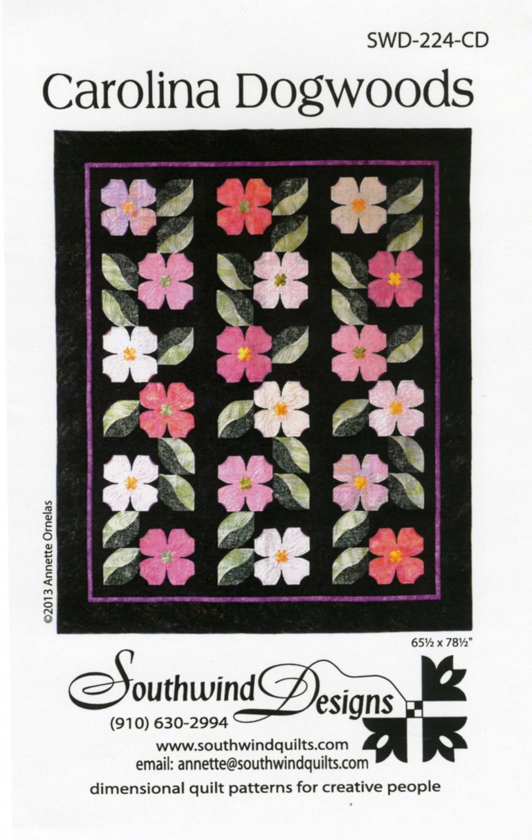 Carolina Dogwoods *quilt Pattern* BY: Southwind Designs SWD-224-CD - Etsy
