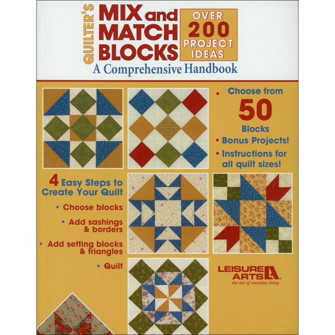 Quilter's Mix and Match Blocks quilt Block & Pattern Book By: Leisure ...
