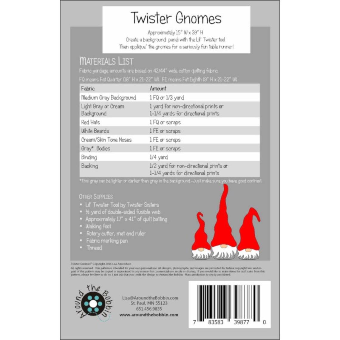 Twister Gnomes table Runner Pattern Uses Lil Twister or - Etsy