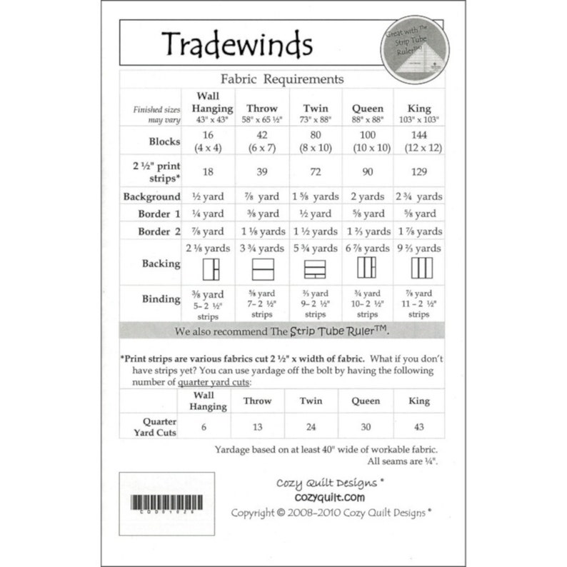 Tradewinds *strip Club Quilt Pattern* By: Georgette Dell'orco - Cozy ...