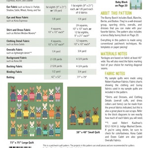 The Bunny Bunch *patchwork Sampler Quilt Pattern* By: Elizabeth Hartman ...