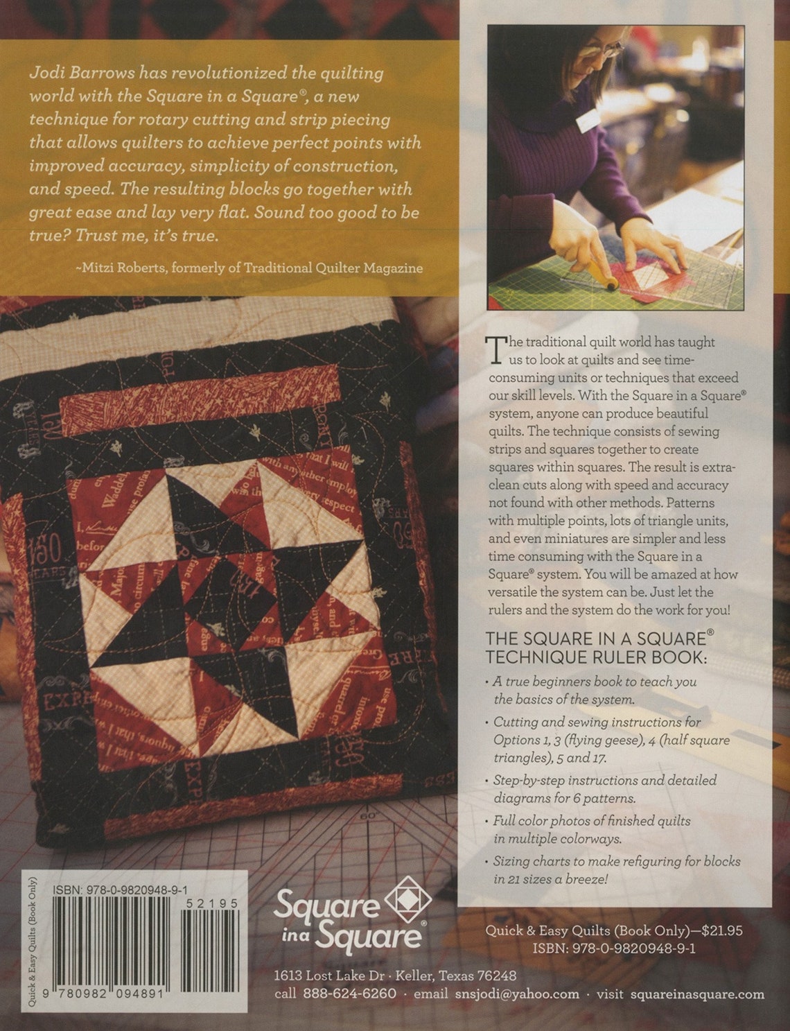 Square in A Square Ruler + Quick & Easy Quilt Pattern Book By: Jodi ...