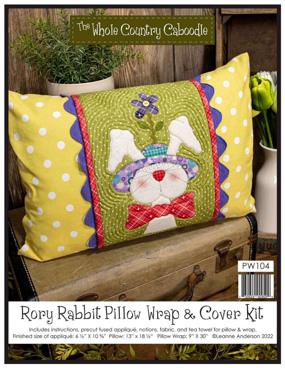 Rory Rabbit pillow Wrap & Cover Kit From: the Whole Country Caboodle ...
