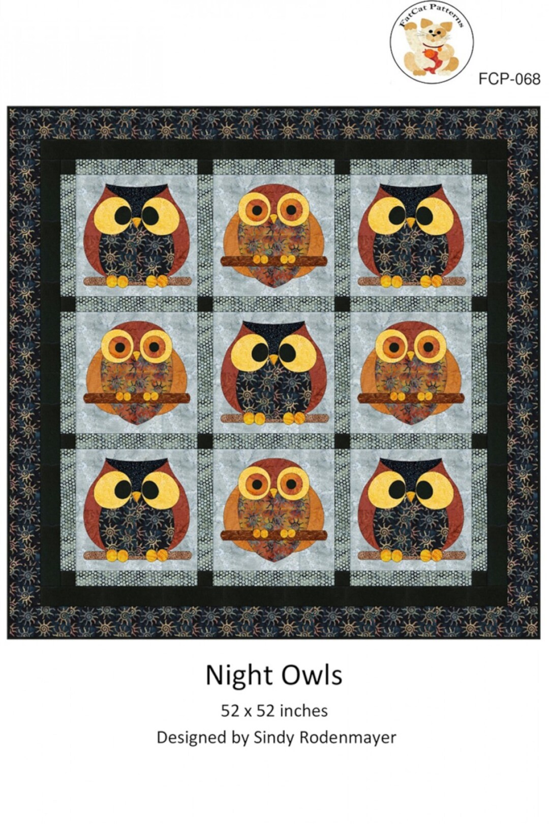 Night Owls *fusible Applique Wall Hanging Pattern* By: Sindy Rodenmayer ...
