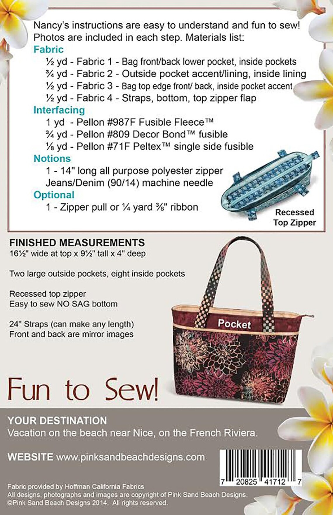 Riviera Handbag *sewing Pattern* From: Pink Sand Beach Designs - Etsy