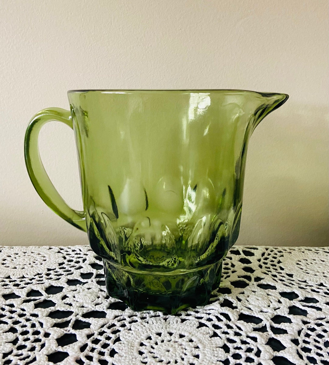 Anchor Hocking Green Water Pitcher - Etsy