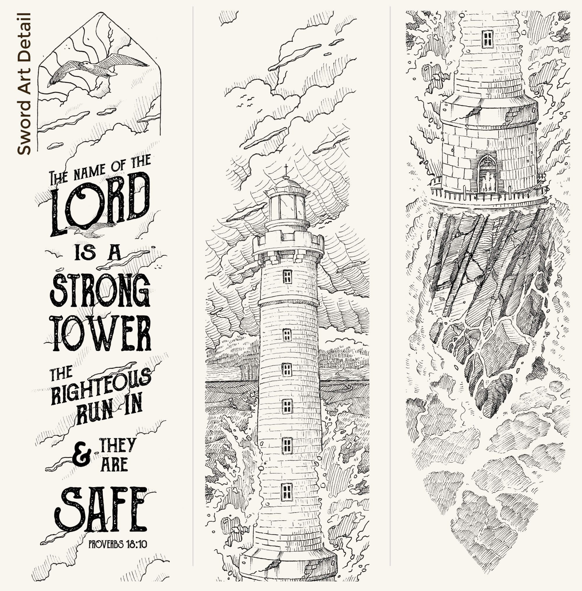 The Name of the Lord is a Strong Tower - Scripture Sword Sign - Made in ...