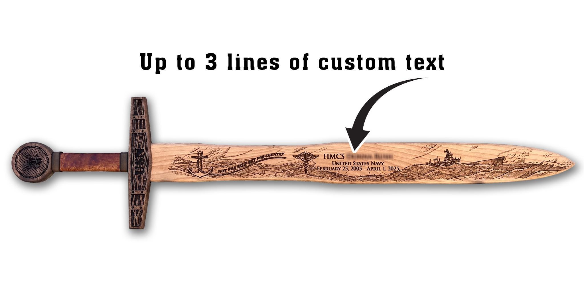 Custom Wooden Sword for the Navy - Made in the USA! - Etsy