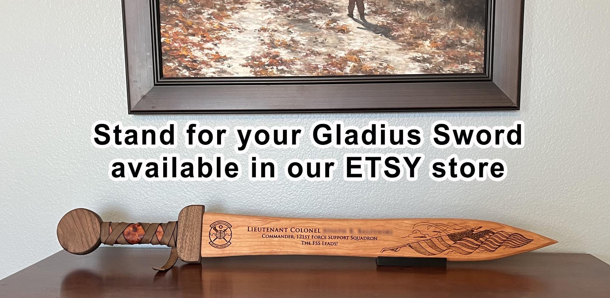 Custom Gladius Wooden Rudis Sword - Patriotic Eagle - Made in the USA ...