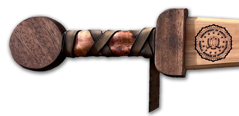 Custom Roman Gladius Wooden Rudis Sword - Banner Eagle Design - Made in ...
