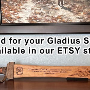 Custom Roman Gladius Wooden Rudis Sword - Banner Eagle Design - Made in ...