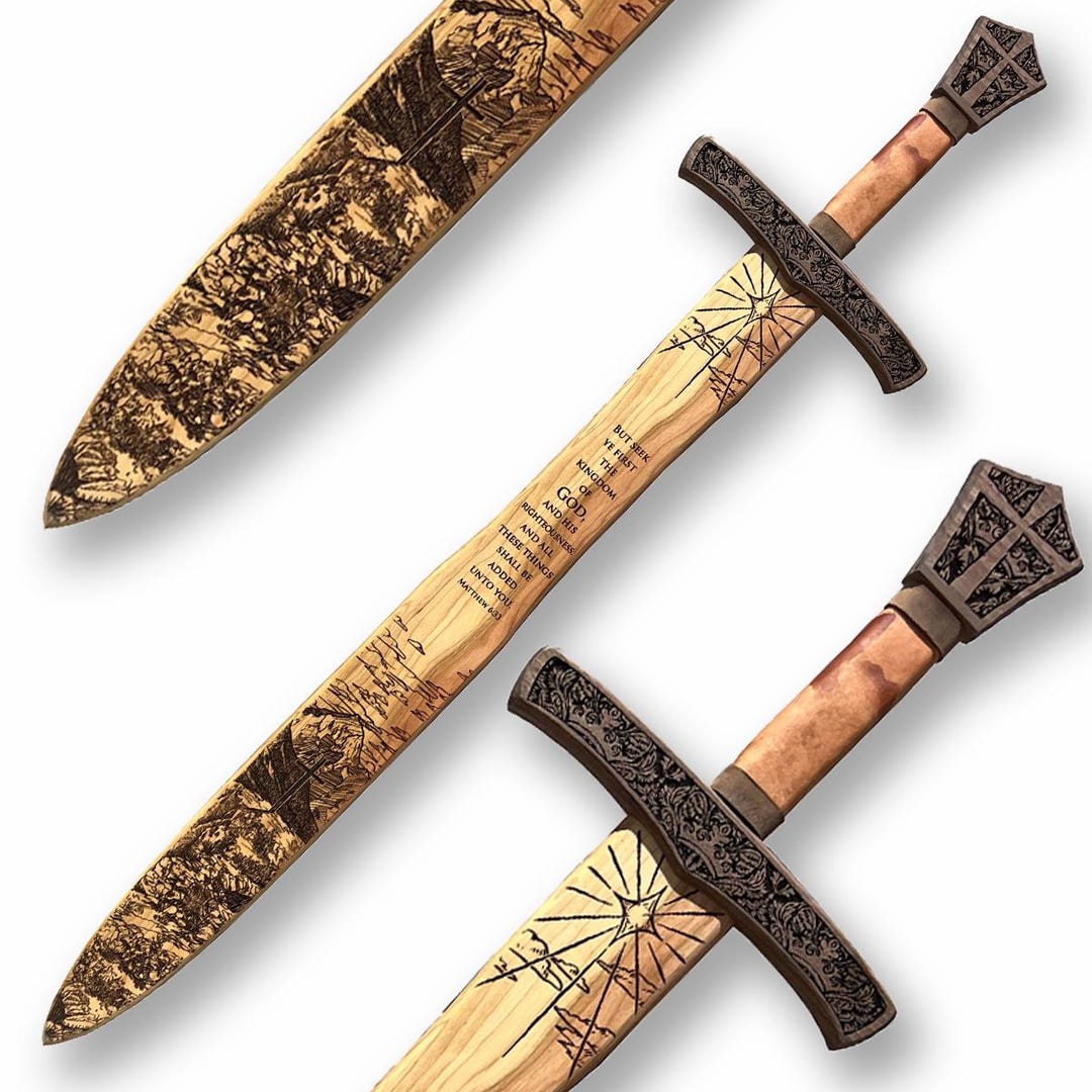 Custom Cross Path Sword - Choose Your Favorite Verse or Quote - Made in ...