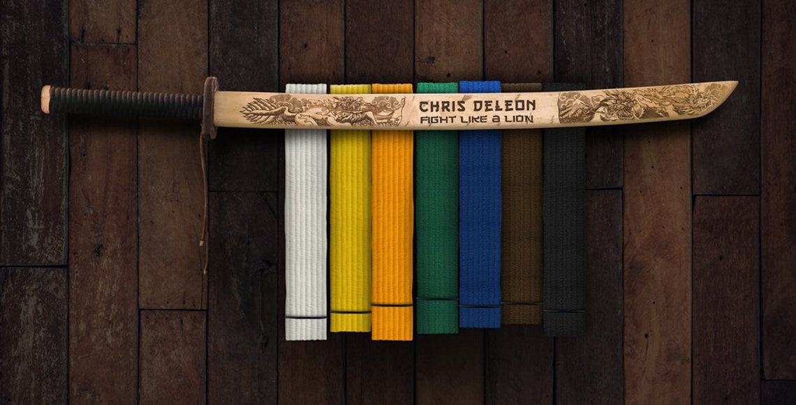 Kirin Dojo Martial Arts Belt Rack Customizable Wall Sign | Etsy