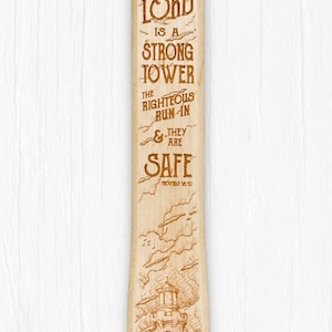 The Name of the Lord is a Strong Tower - Scripture Sword Sign - Made in ...