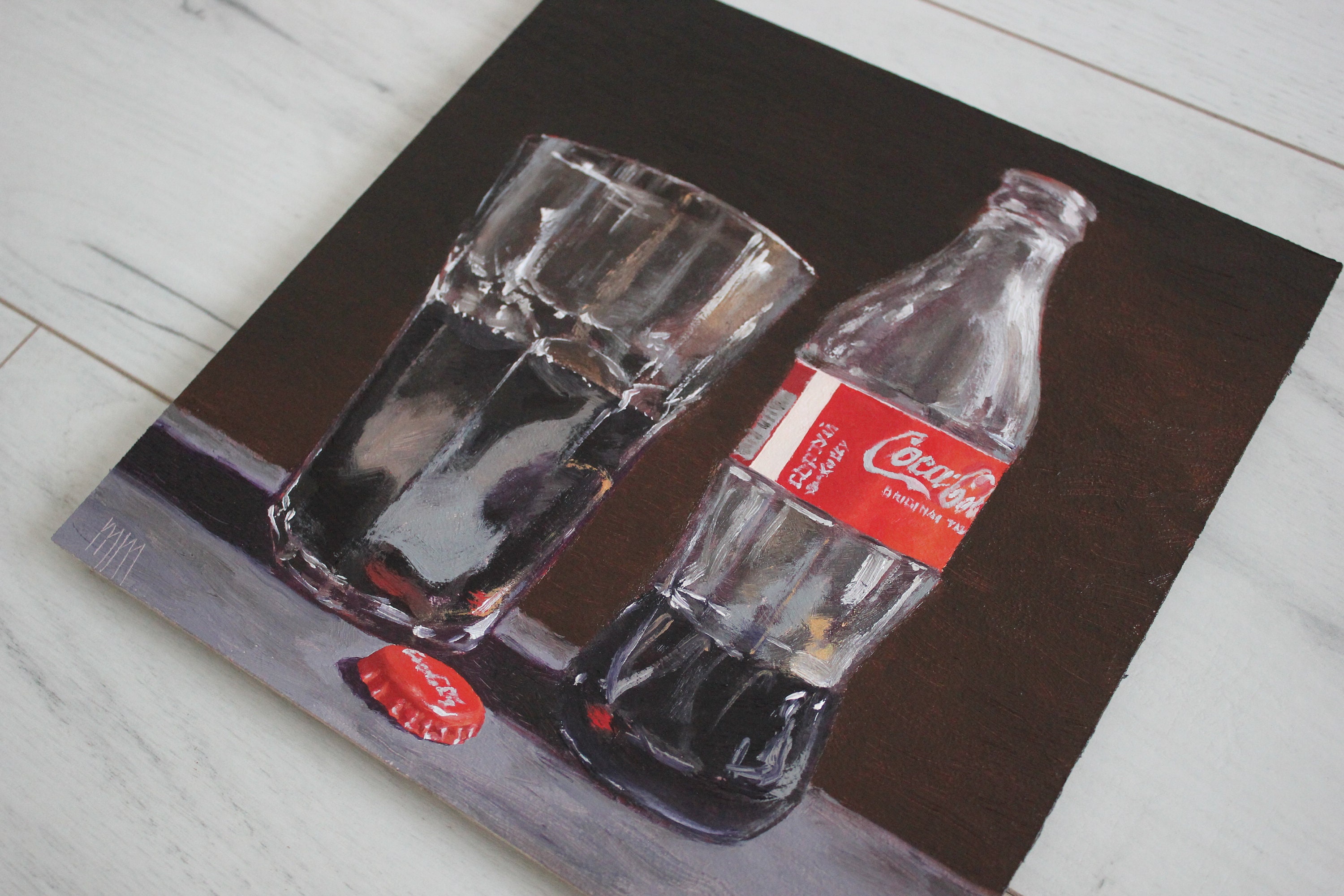 Coca Cola Oil Painting, Coca Cola Bottles Original Art, Coca Cola Art ...