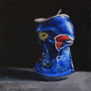 Pepsi Oil Painting Soda Still Life Crushed Pepsi Can | Etsy