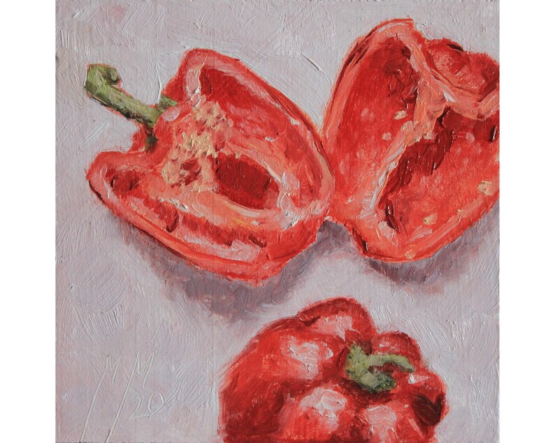 Pepper Oil Painting Sweet Pepper Original Bell Pepper Art - Etsy
