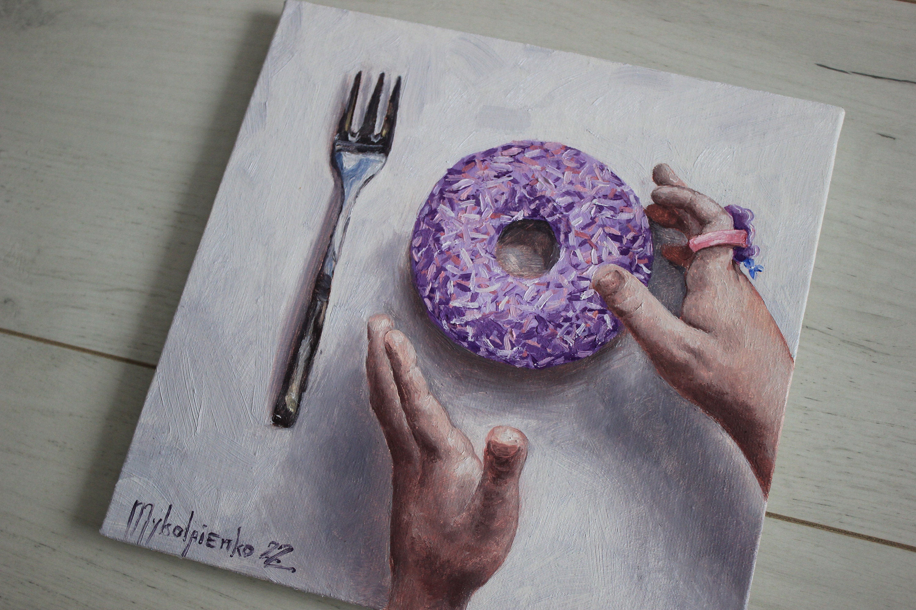 Donuts Painting Small Oil Painting ORIGINAL Kitchen Art - Etsy
