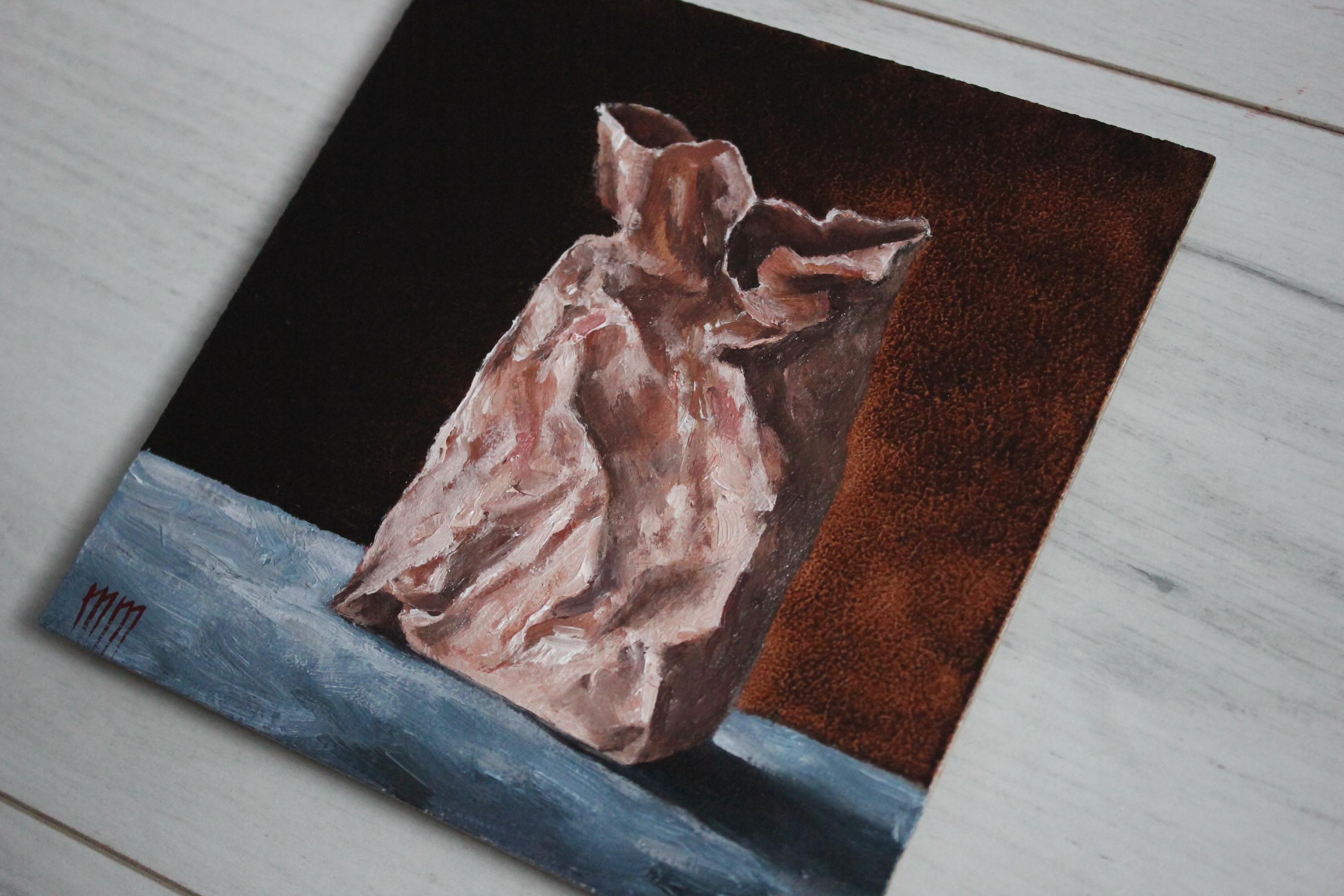 Paper Bag Oil Painting, Paper Bag Original Art, Food Bag Still Life for ...