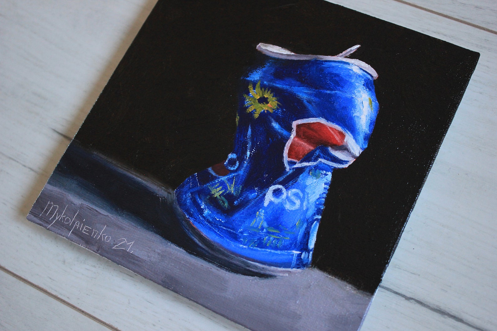 Pepsi Oil Painting Soda Still Life Crushed Pepsi Can - Etsy