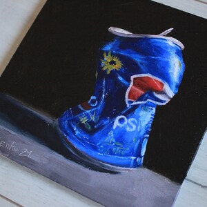 Pepsi Oil Painting Soda Still Life Crushed Pepsi Can - Etsy