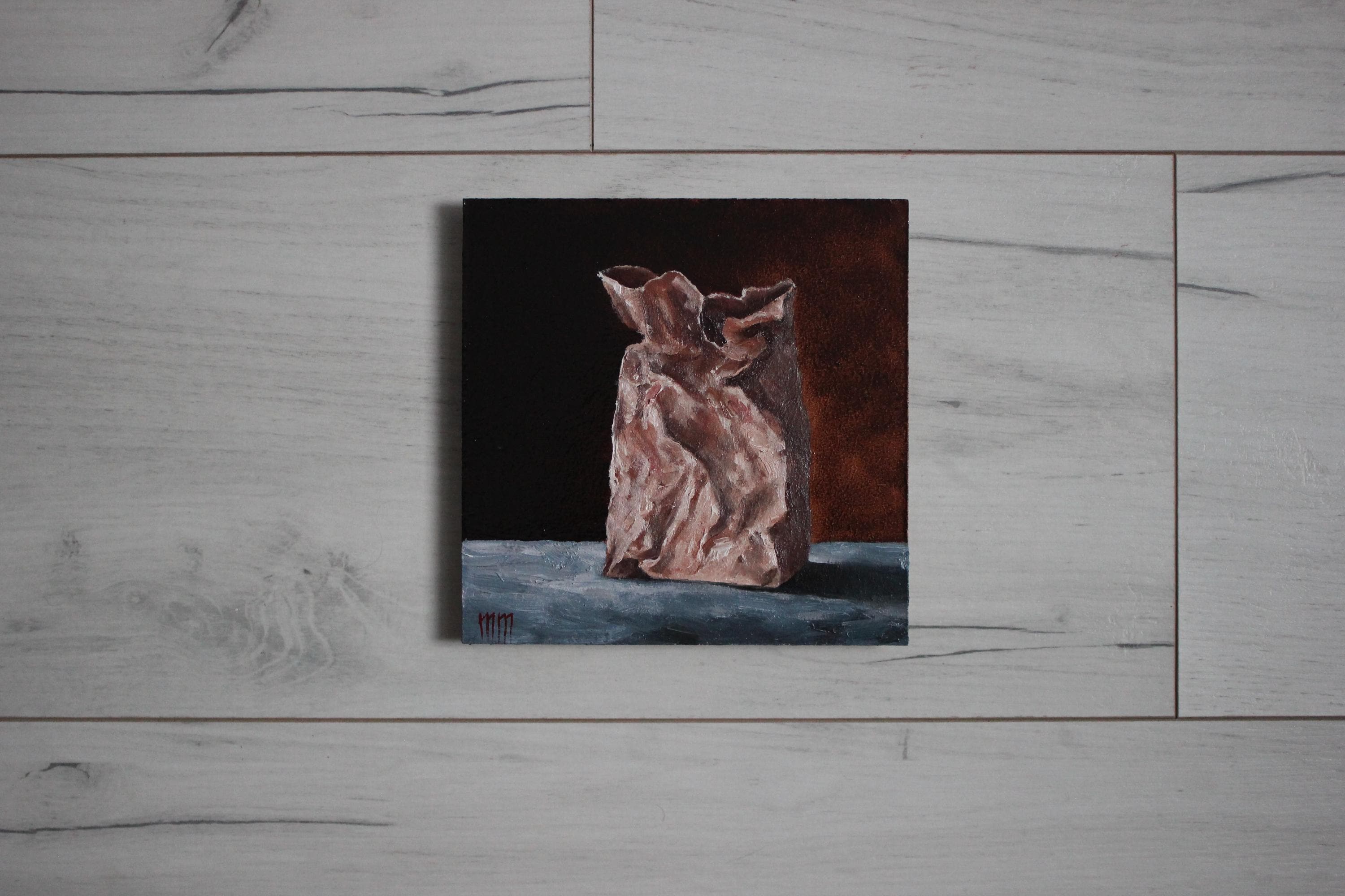 Paper Bag Oil Painting, Paper Bag Original Art, Food Bag Still Life for ...