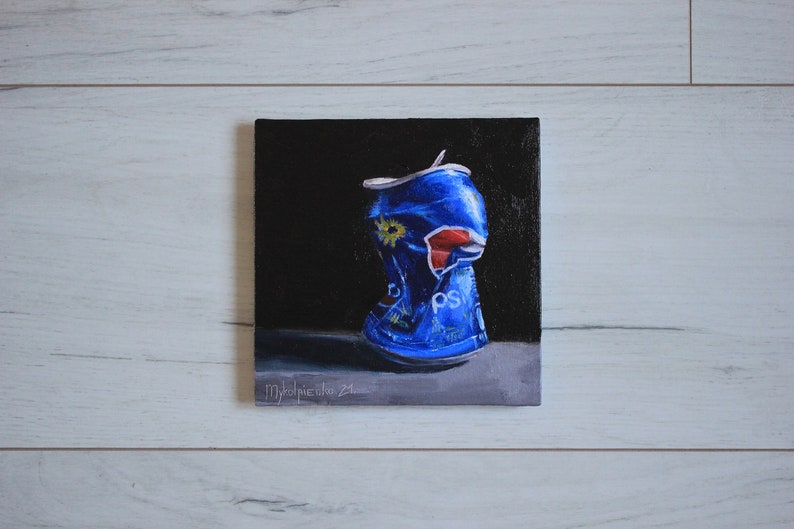 Pepsi Oil Painting Soda Still Life Crushed Pepsi Can - Etsy