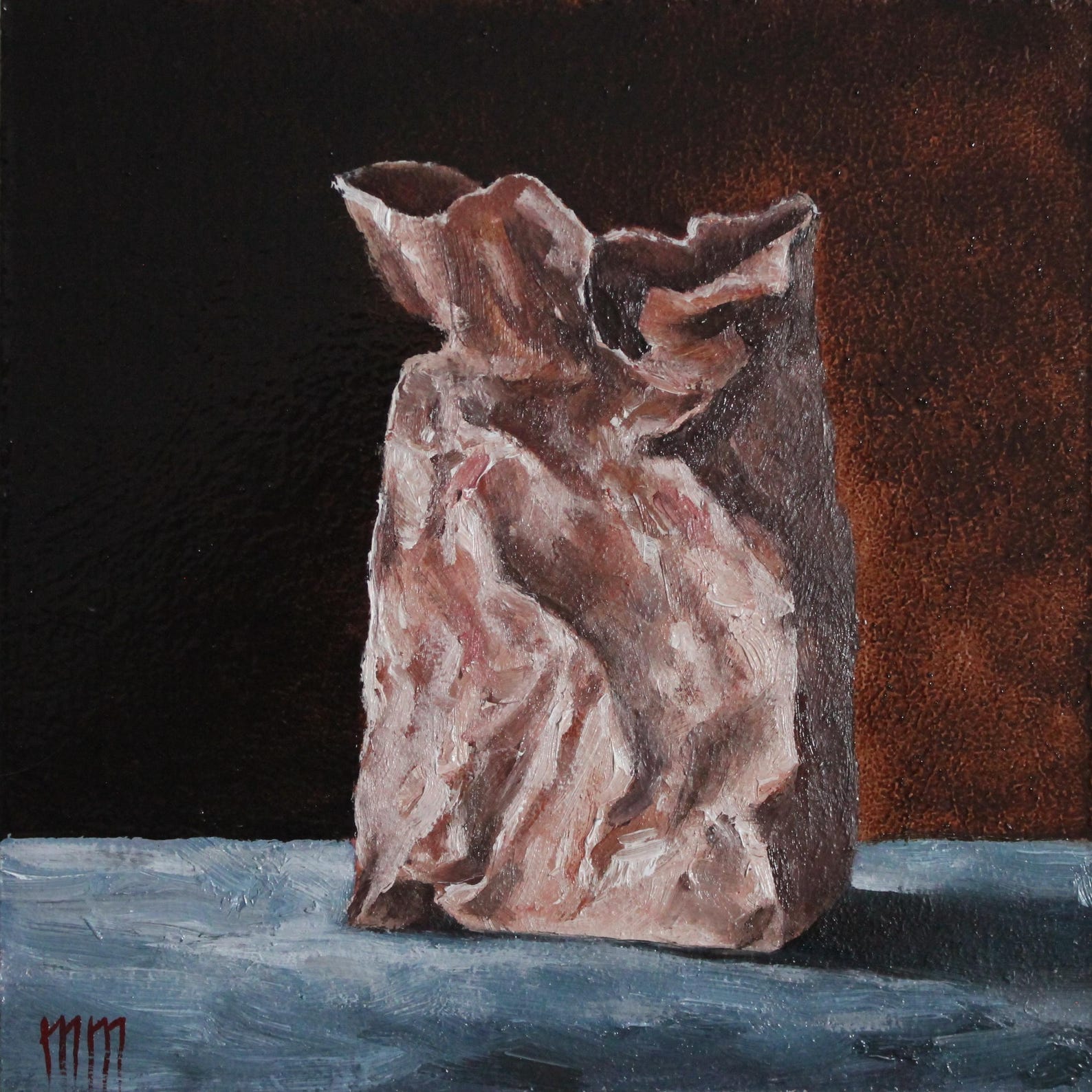 Paper Bag Oil Painting, Paper Bag Original Art, Food Bag Still Life for ...