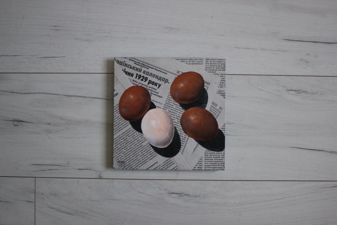 Eggs Oil Painting, Original Eggs Art, Eggs Still Life, Small Original ...