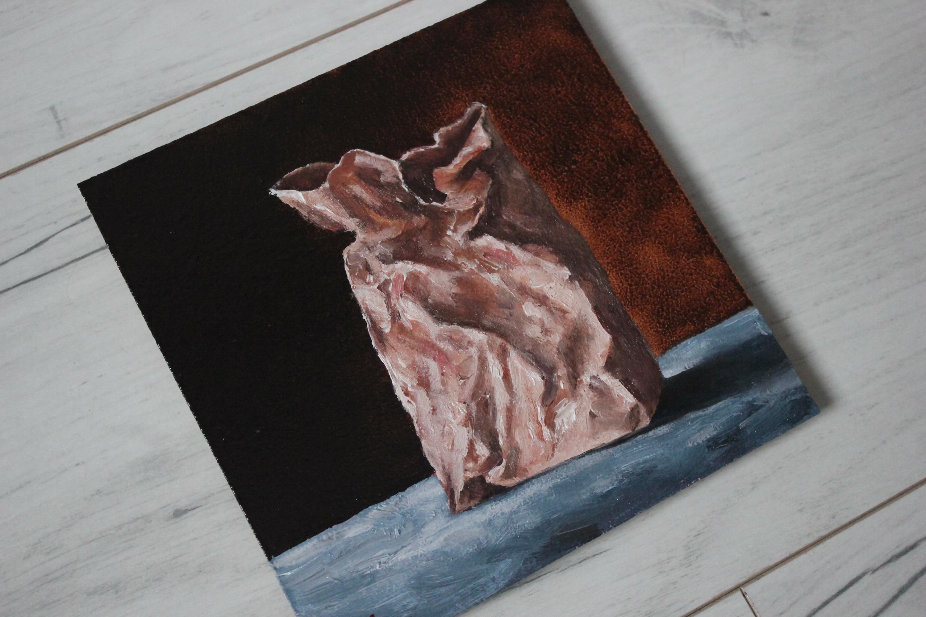 Paper Bag Oil Painting, Paper Bag Original Art, Food Bag Still Life for ...