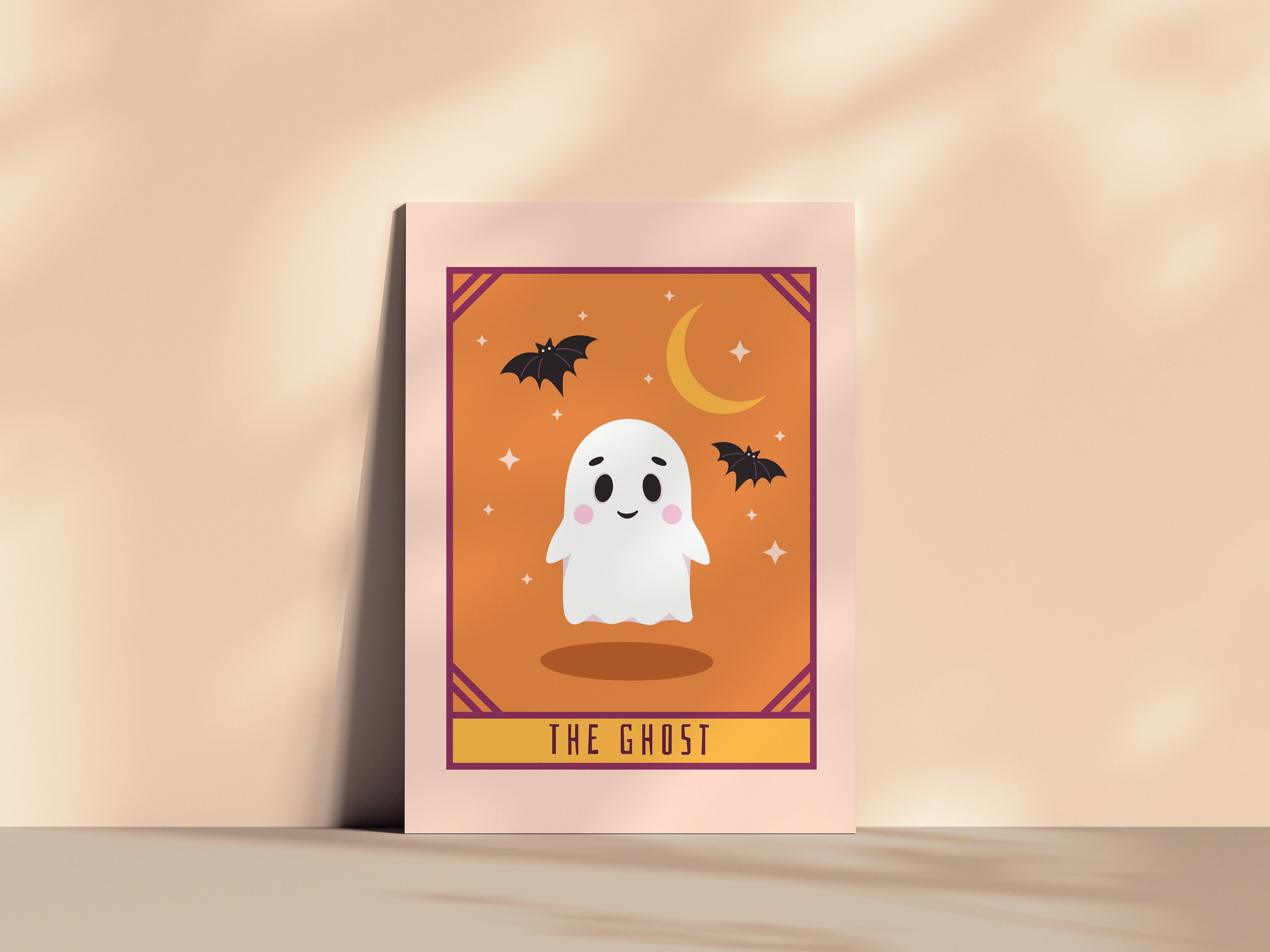 Cute Spooky Ghost Tarot Card Style Mini Print 5x7 - Etsy