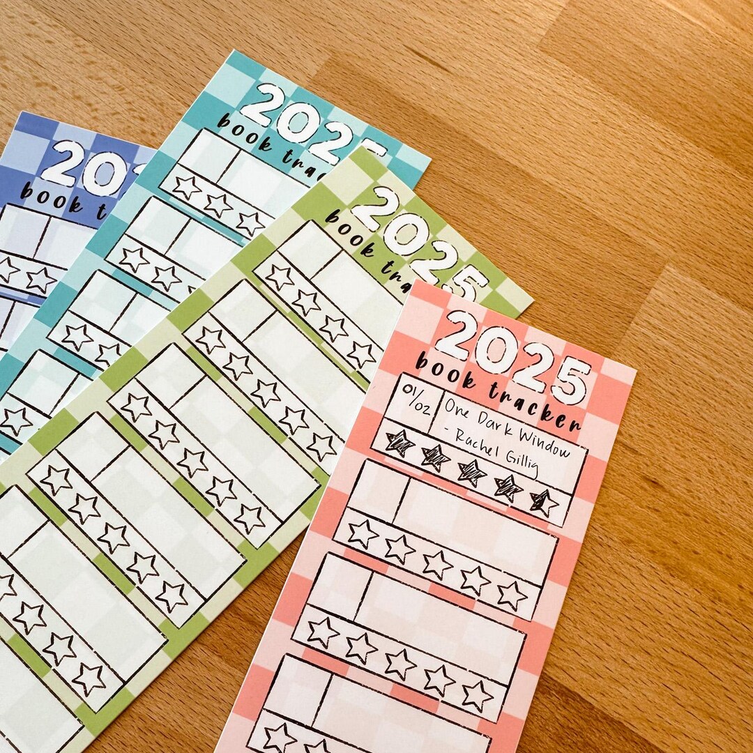 Book Tracker Bookmark Set of 4 for 2025 - Etsy