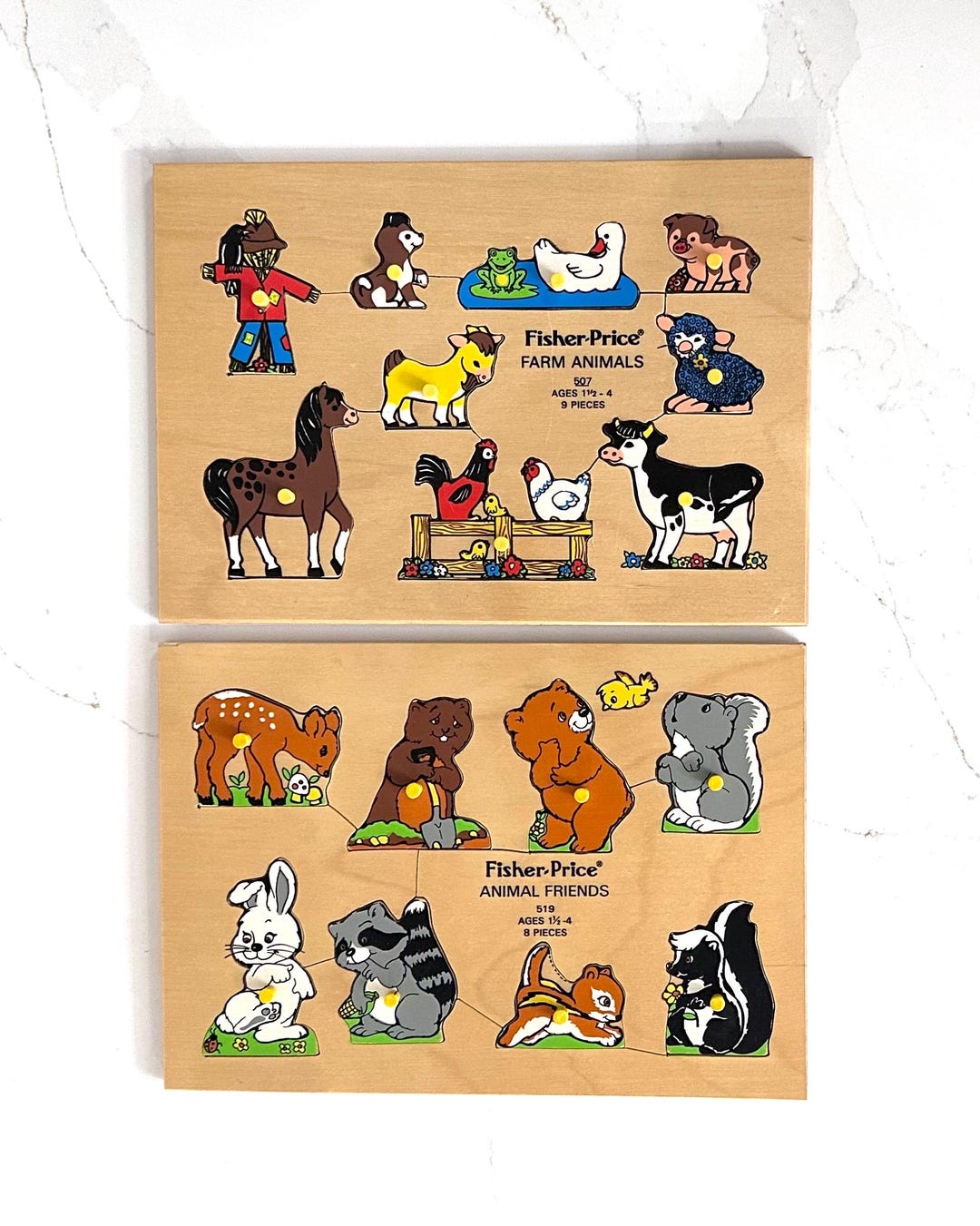 Vintage Wooden Peg Board Puzzles - Etsy