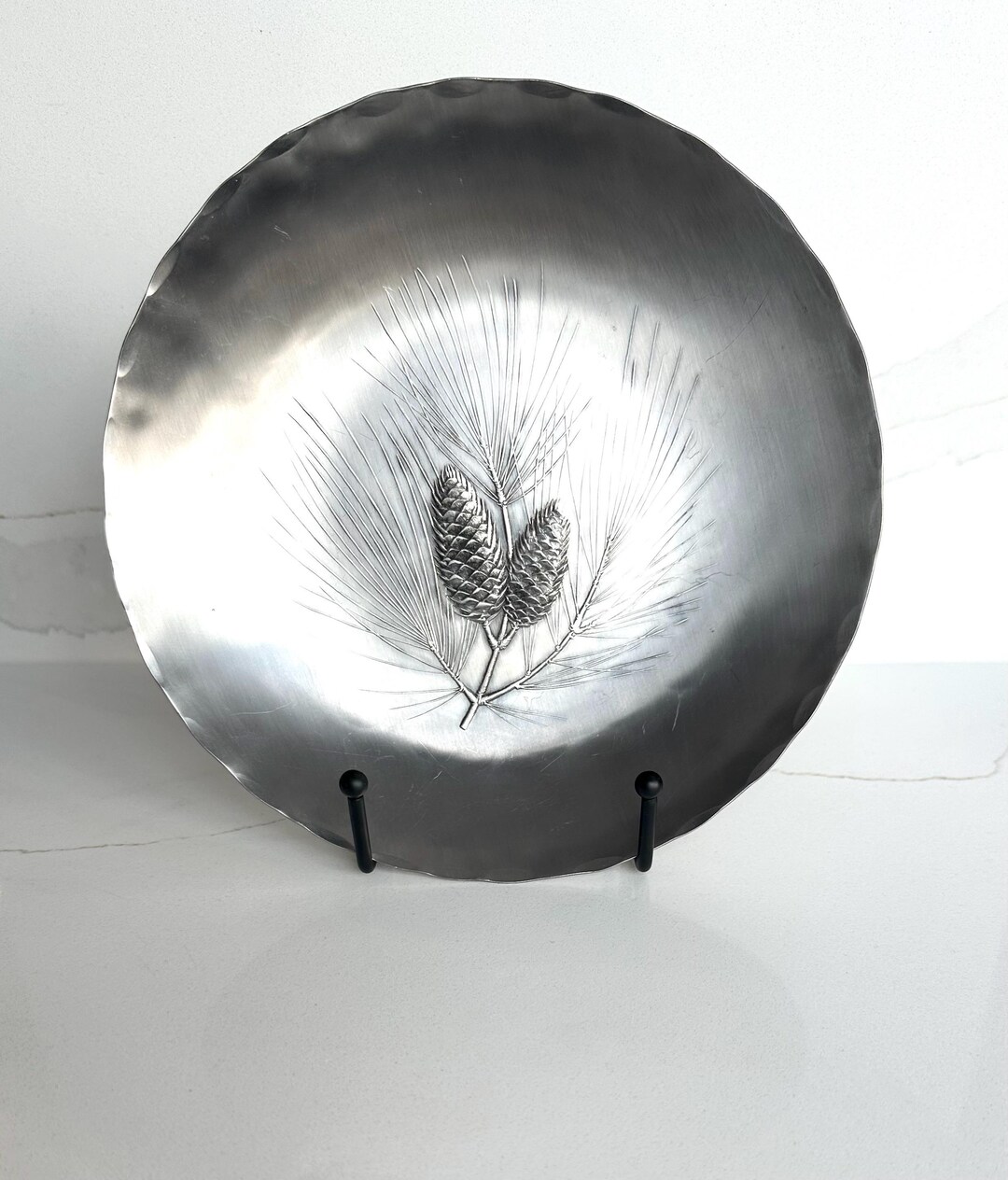 Vintage Mclouth Pine Cone Plate | Decorative Stainless Steel Dish - Etsy
