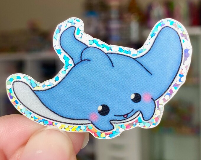 Manny the Manta Ray Sticker - Etsy