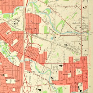 Buffalo Map of Lacawanna LARGE Topographic Survey West Seneca Athol ...