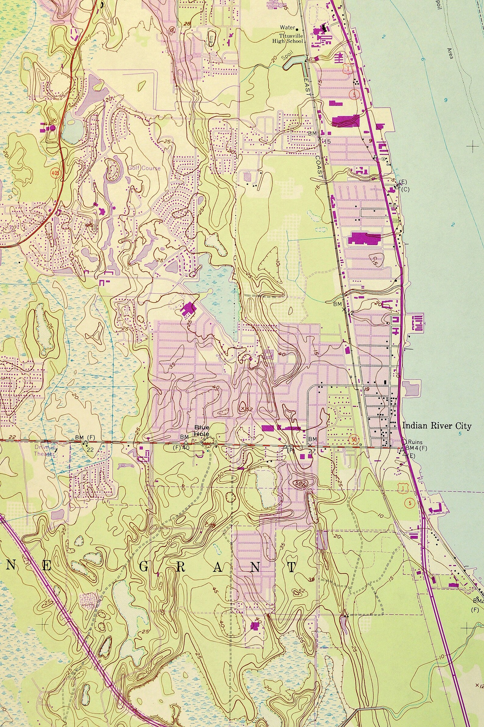 Titusville Map of Brevard County Florida Print Wall Decor | Etsy